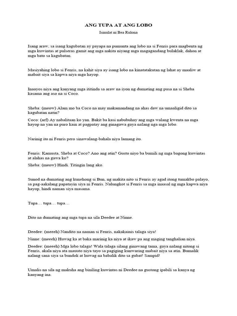 Ang Tupa at Ang Lobo | PDF