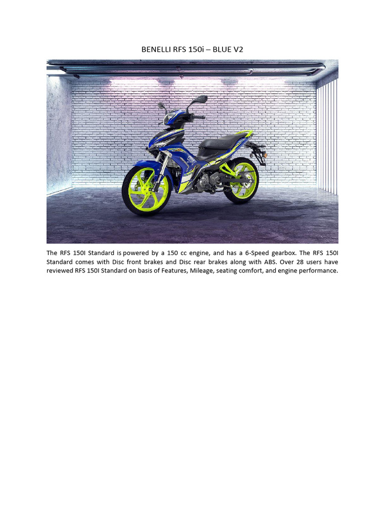 BENELLI RFS 150i BLUEV2 | PDF