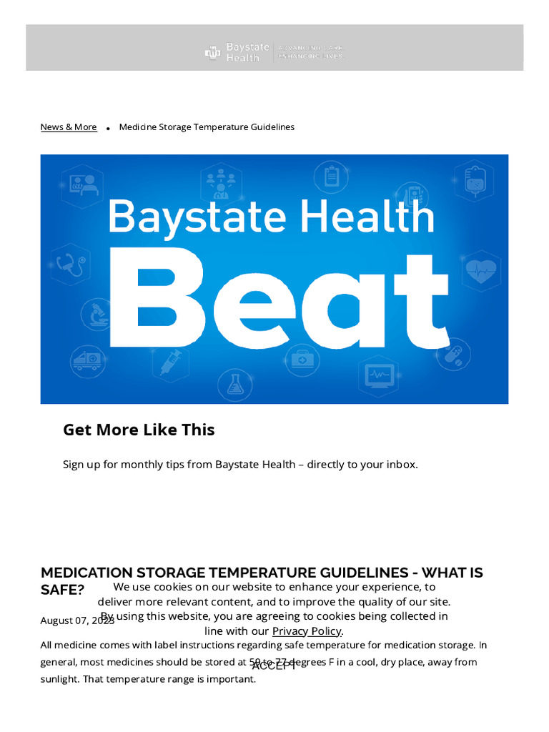 Medication Storage Temperature Guidelines - What Is Safe - Baystate ...