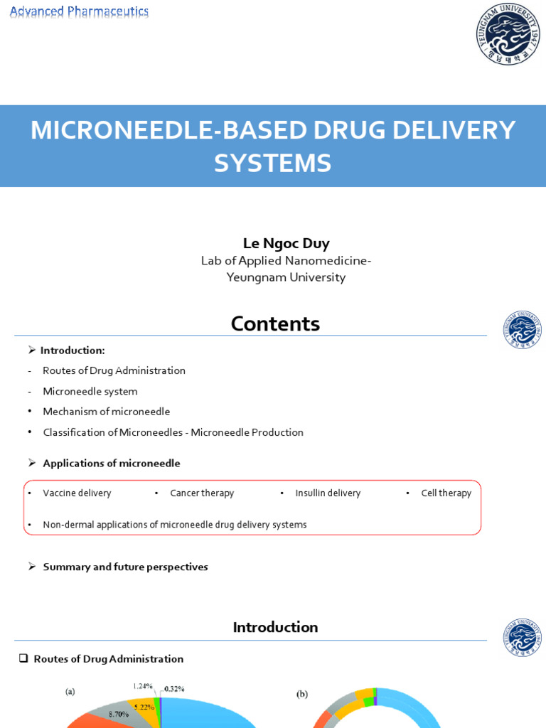 Microneedle Drug Delivery System | PDF | Immunotherapy | Biology