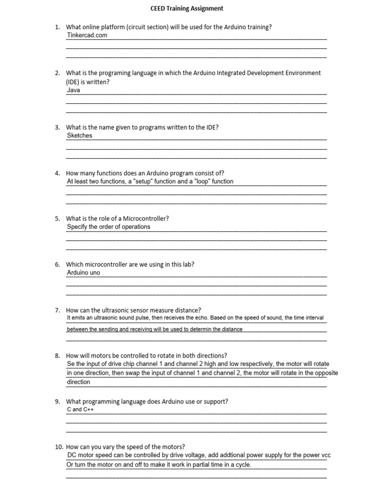 CEED Training Assignment | PDF | Arduino | Electronic Engineering