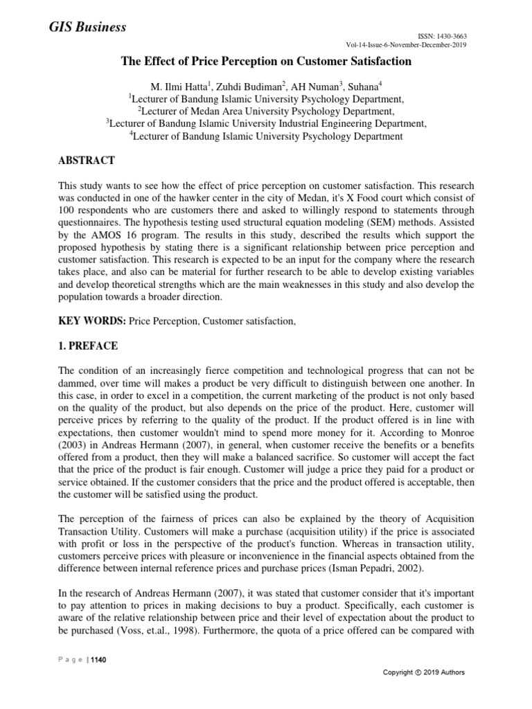 The Effect of Price Perception On Custom | PDF | Cronbach's Alpha | Prices