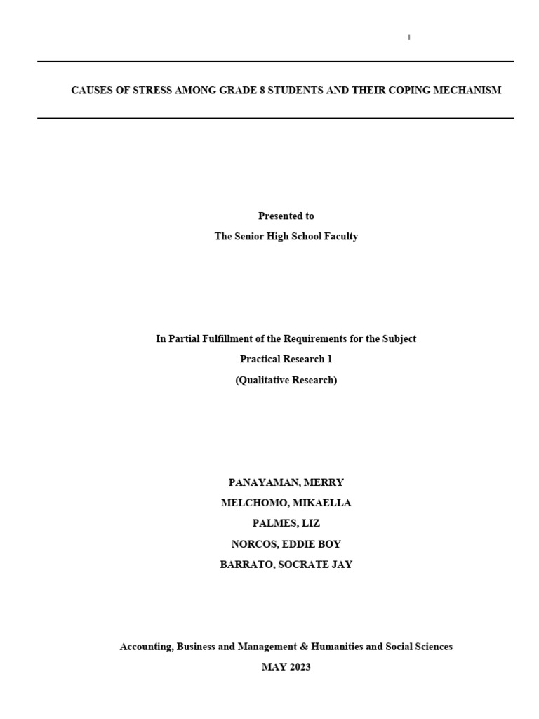 Final Manuscript 4 | PDF | Stress (Biology) | Anxiety