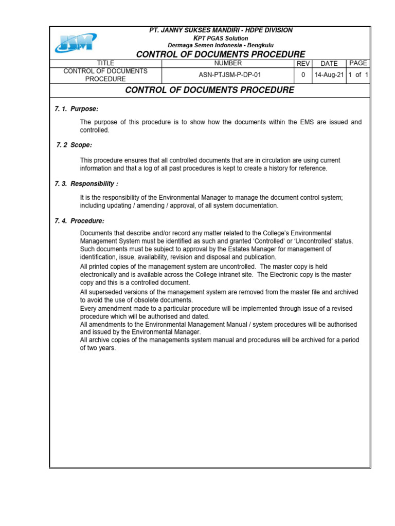 7 Document Control | PDF