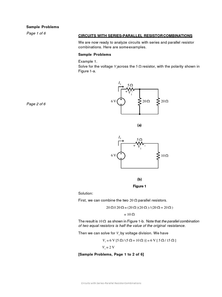 Week 6 Session 16 Circuit Series-Parallel Resistor Combinations | PDF | Series And Parallel ...