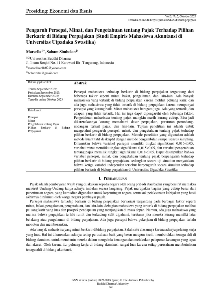 Marcella UBD Jurna | PDF