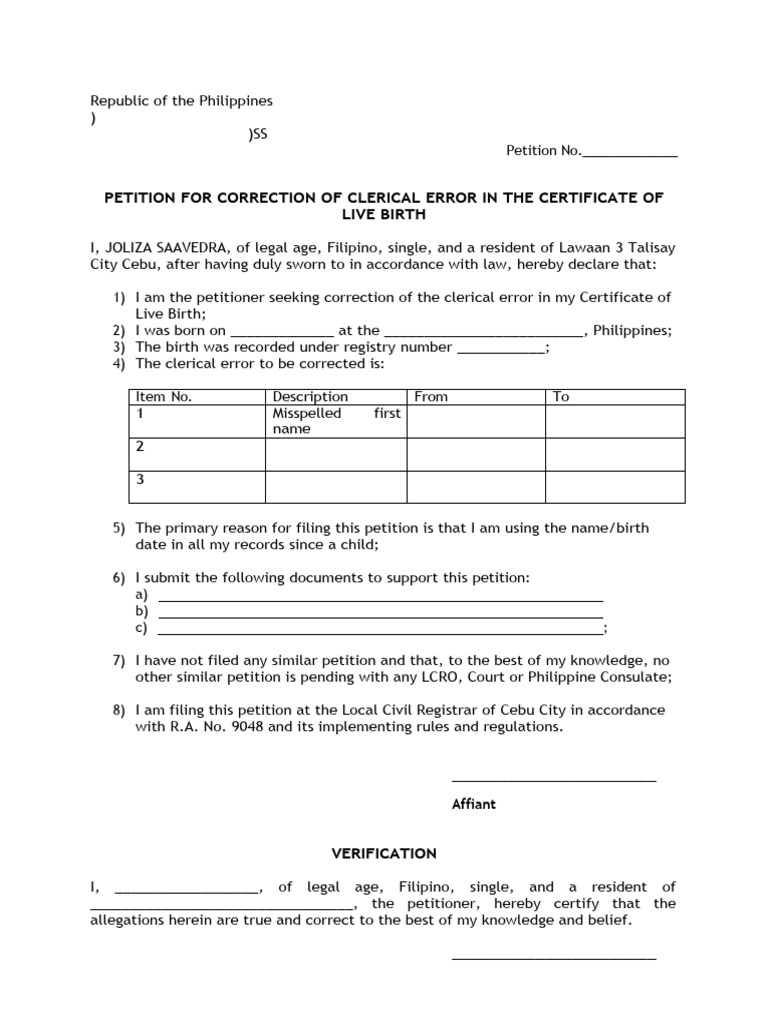 Petition-for-correction-of-entry_TEMPLATE | PDF