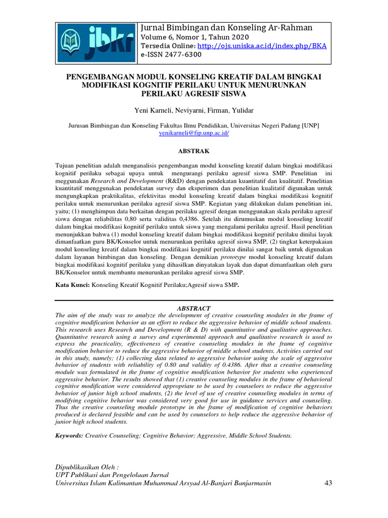 Pengembangan Modul Konseling Kreatif Dalam Bingkai | PDF