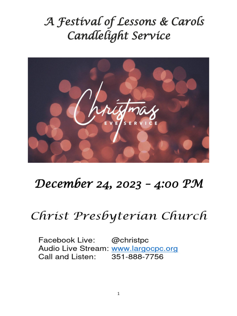 Lessons and Carols Candlelight Service | PDF | Biblical Magi | Jesus