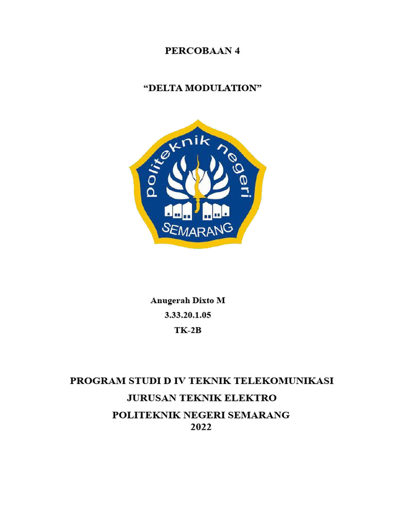 Delta Modulation: Prinsip & Praktikum | PDF | Teknologi & Rekayasa