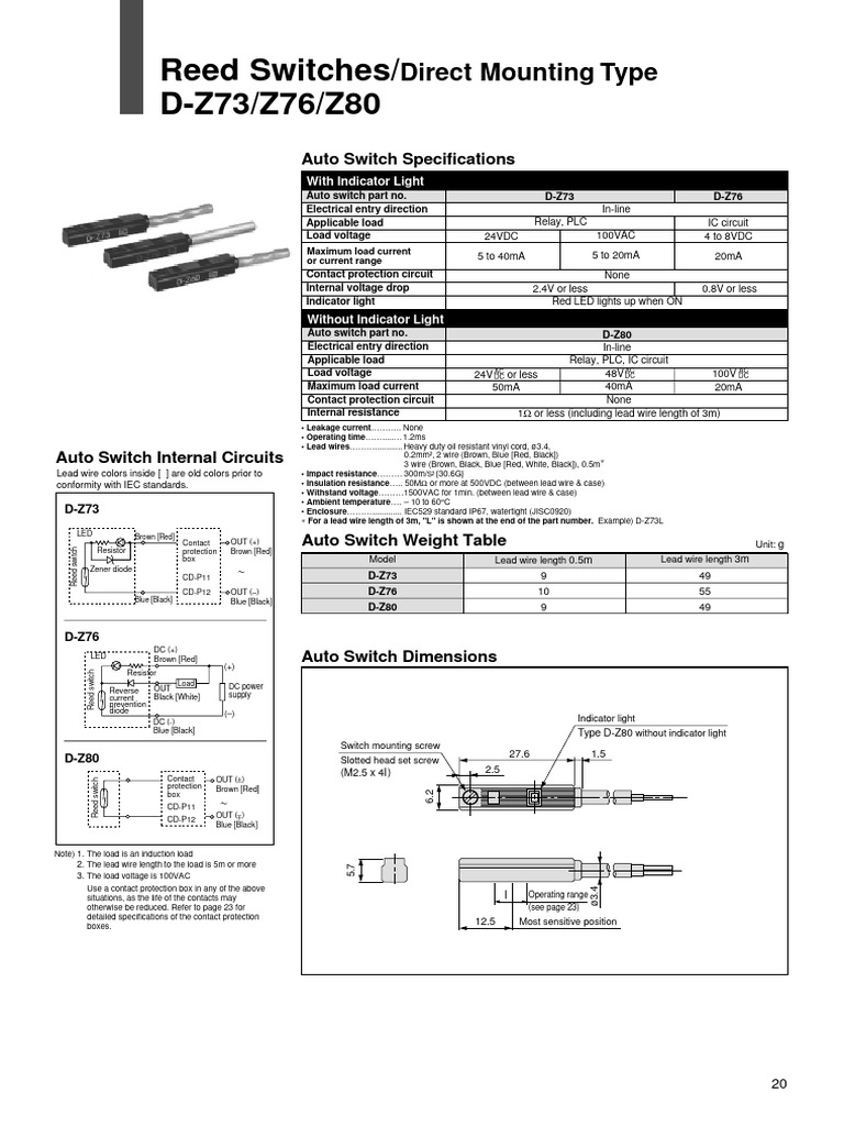 3 MF Series Pneumatic Transfer Systems Auto Switches | PDF | Switch | Relay