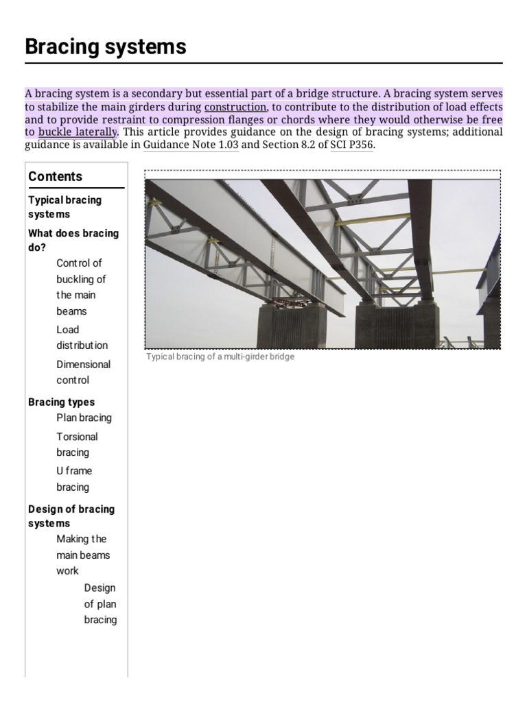 Steel Bracing Systems for Bridges | PDF | Beam (Structure) | Buckling