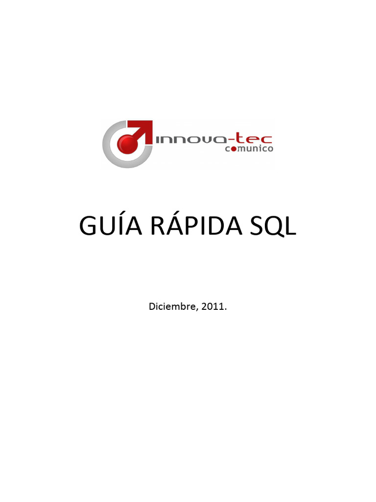 Guía Rápida SQL PDF | PDF | SQL | Software de gestión de datos