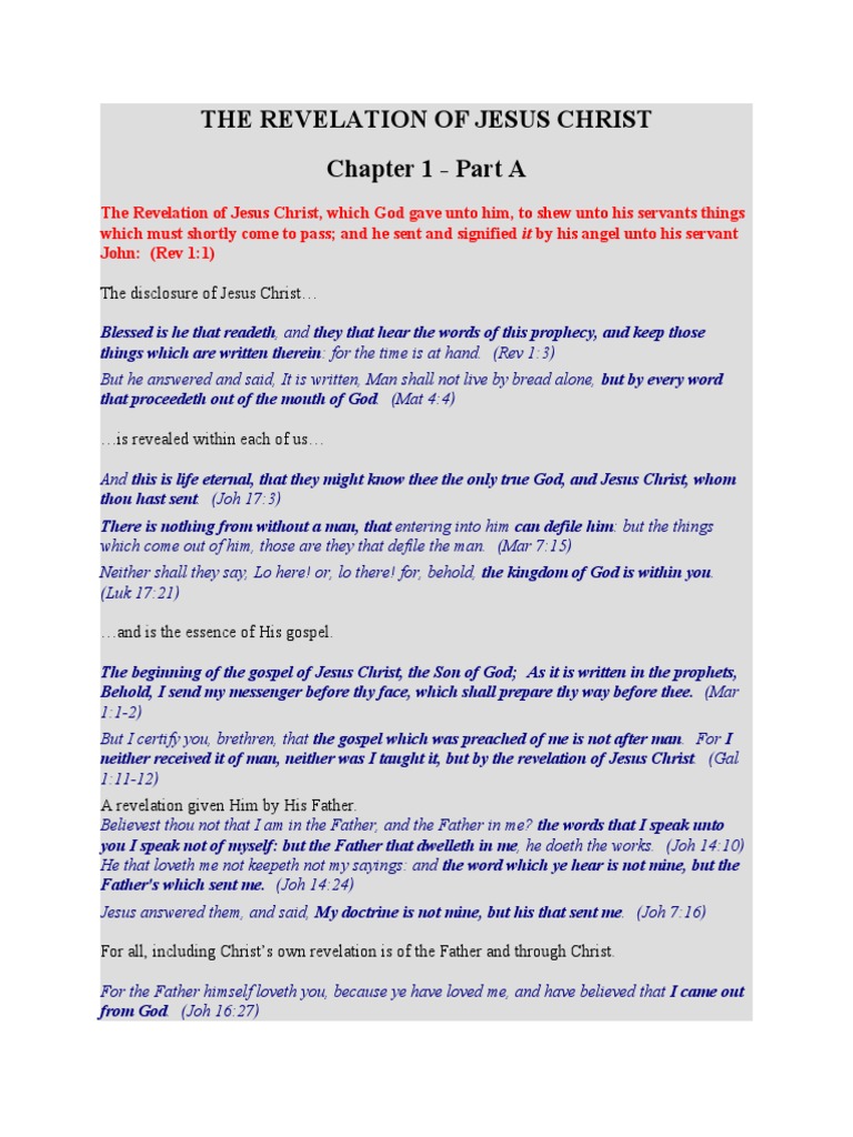 Understanding the Revelation of Christ | PDF | God The Father | Jesus