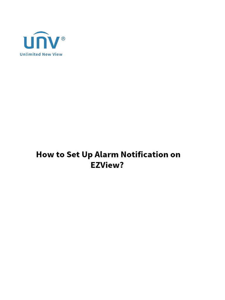 How To Set Up Alarm Notification On EZView - 976468 - 168459 - 0 | PDF