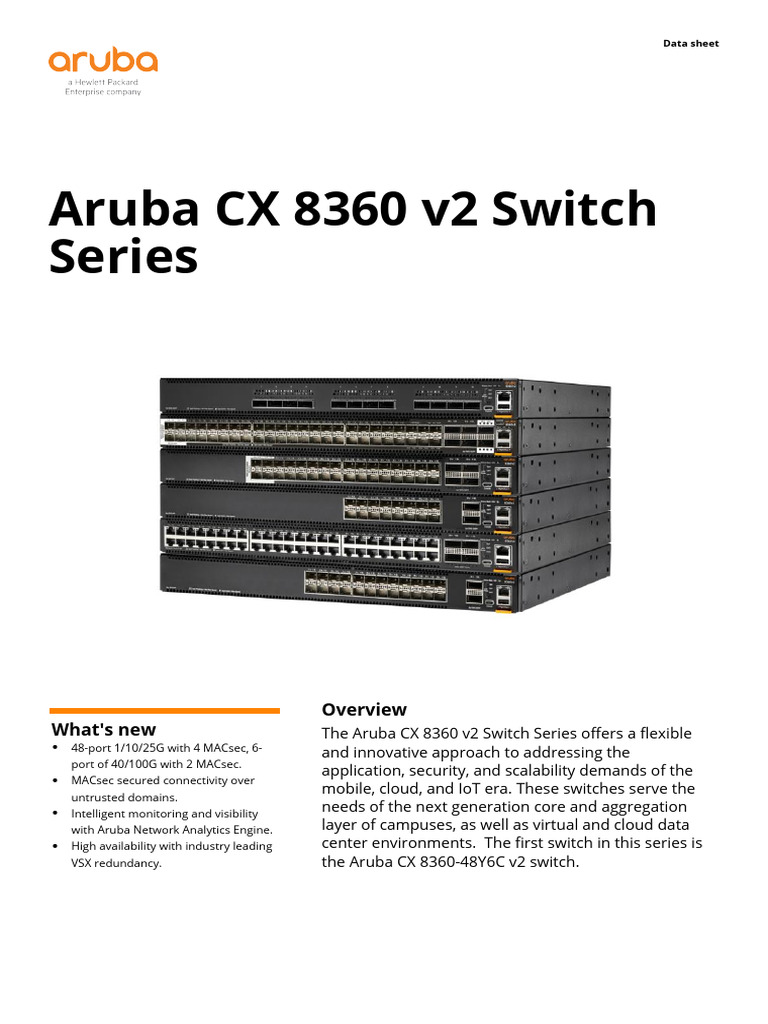 Aruba CX 8360 v2 Switch Series-PSN1014578434TWEN | PDF | Network Switch | Cloud Computing
