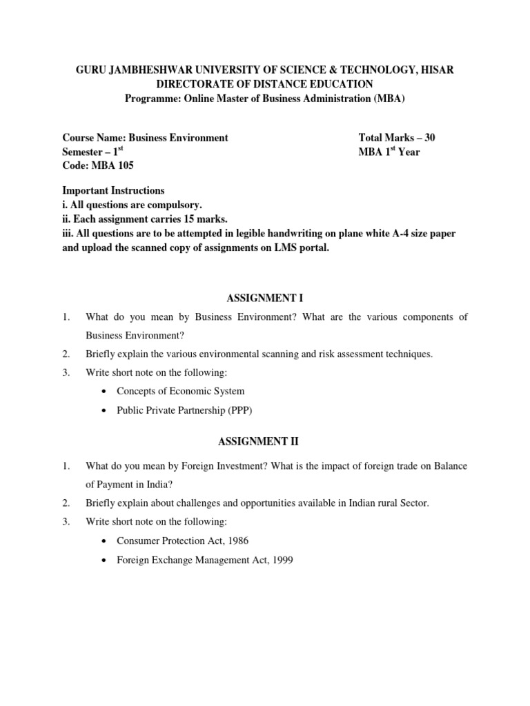 Business Environment - Assignment 2 | PDF