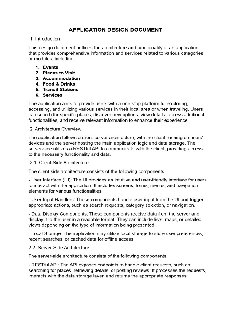 Application Design Document For Chillaxapp | PDF | Client–Server Model ...