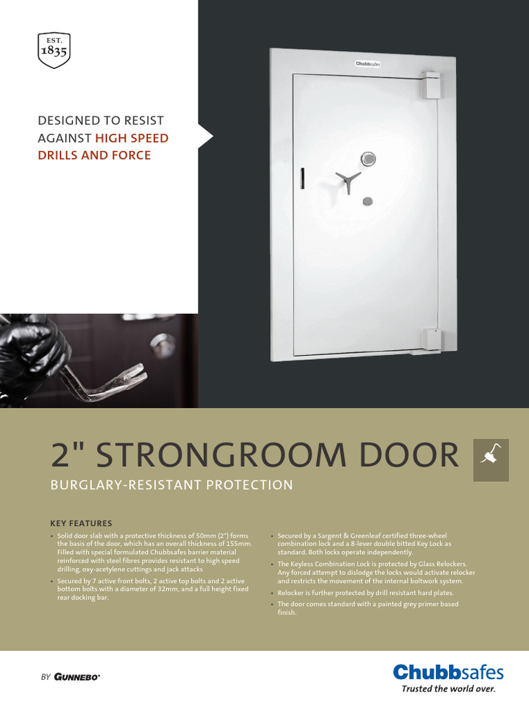 2" Strongroom Door Specifications | PDF | Door | Wall