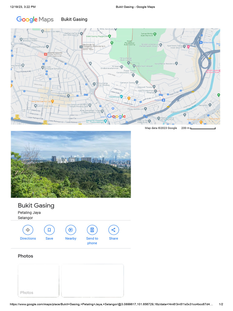 Bukit Gasing - Google Maps | PDF