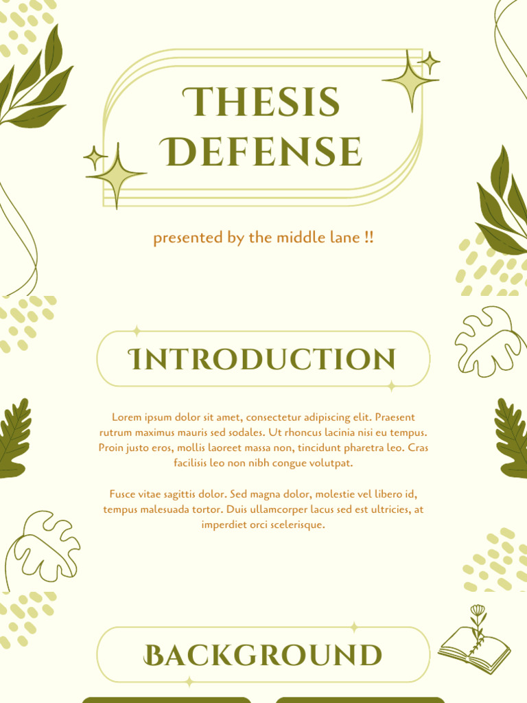 Green Aesthetic Thesis Defense Presentation | PDF