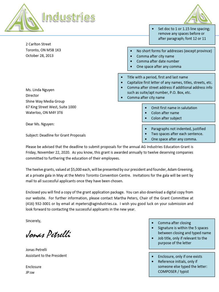 1c - Business Letter Rules | Download Free PDF | Comma | Text