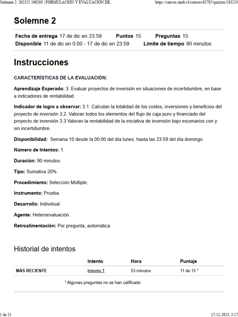 Control 2 Evaluacion de Proyectos | PDF | Capital de trabajo | Costo