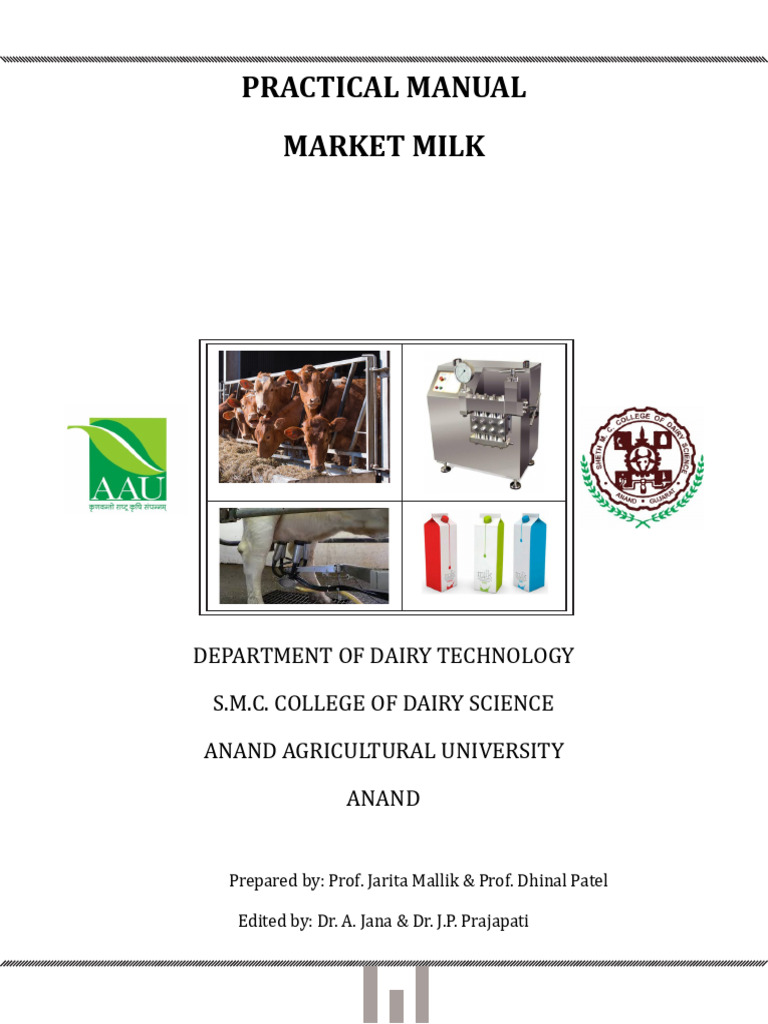 Market Milk Manual | PDF | Milk | Chemistry