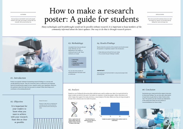 Landscape University Research Poster in White Blue Contemporary ...