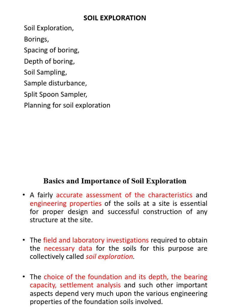 Soil Exploration-1 | PDF