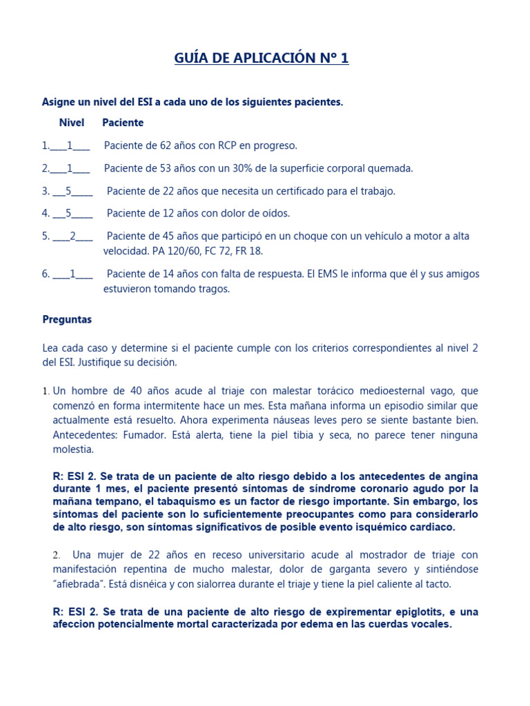Actividad Semana 2-Guía de aplicación ESI (2) | PDF | Herida | Quemar