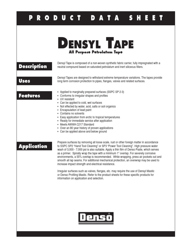 Denso Densyl Tape | PDF | Corrosion | Paint
