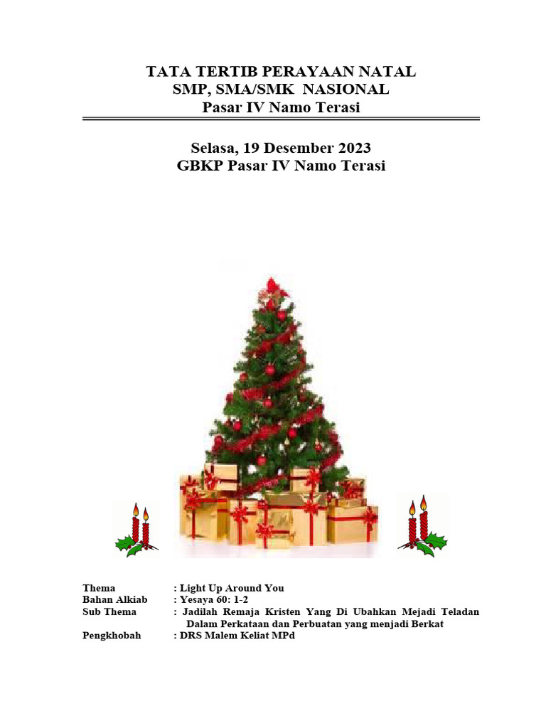 TATA TERTIB PERAYAAN NATAL Nasional New | PDF