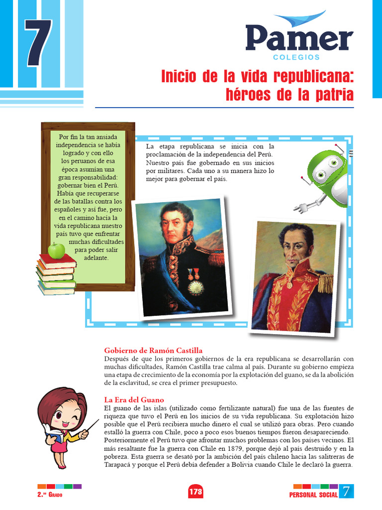 PS_2DO GRADO_SEM7_inicio de la vida republicana heroes de la patria | PDF | Perú | América del Sur