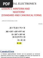 Lecture 3 Minterms and Maxterms | PDF | Boolean Algebra | Teaching ...