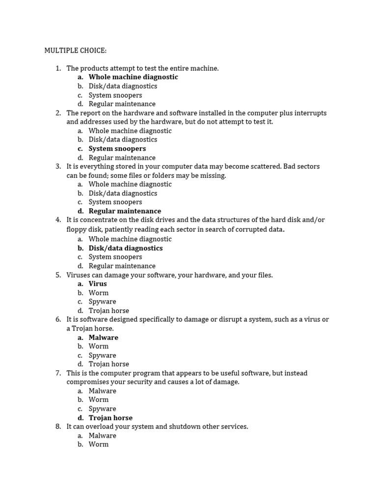 Multiple Choice | PDF