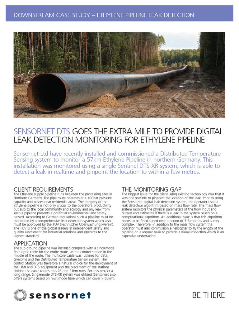 Sensornet Downstream Case Study - Ethylene Pipeline Leak Detection ...