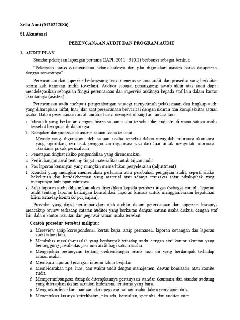 11 - Perencanaan Audit Dan Program Audit | PDF