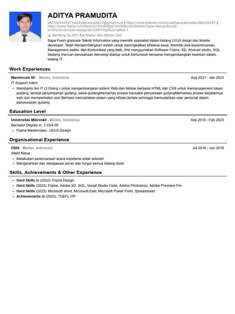 Aditya Pramudita Resume 1 2 - Compressed | PDF