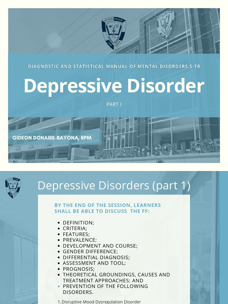 Depressive Disorder PPT | PDF