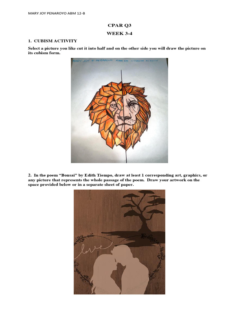 Cubism and Appropriation Art Activities | PDF | Home & Garden | Art