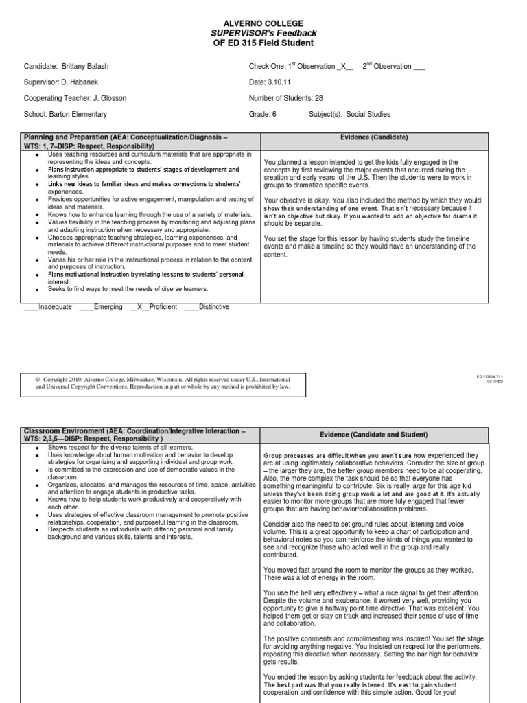 Professor Feedback | PDF | Educational Assessment | Learning