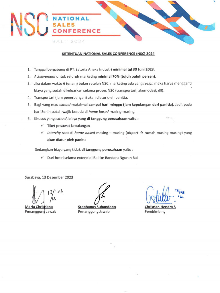 Ketentuan NSC 2024 | PDF