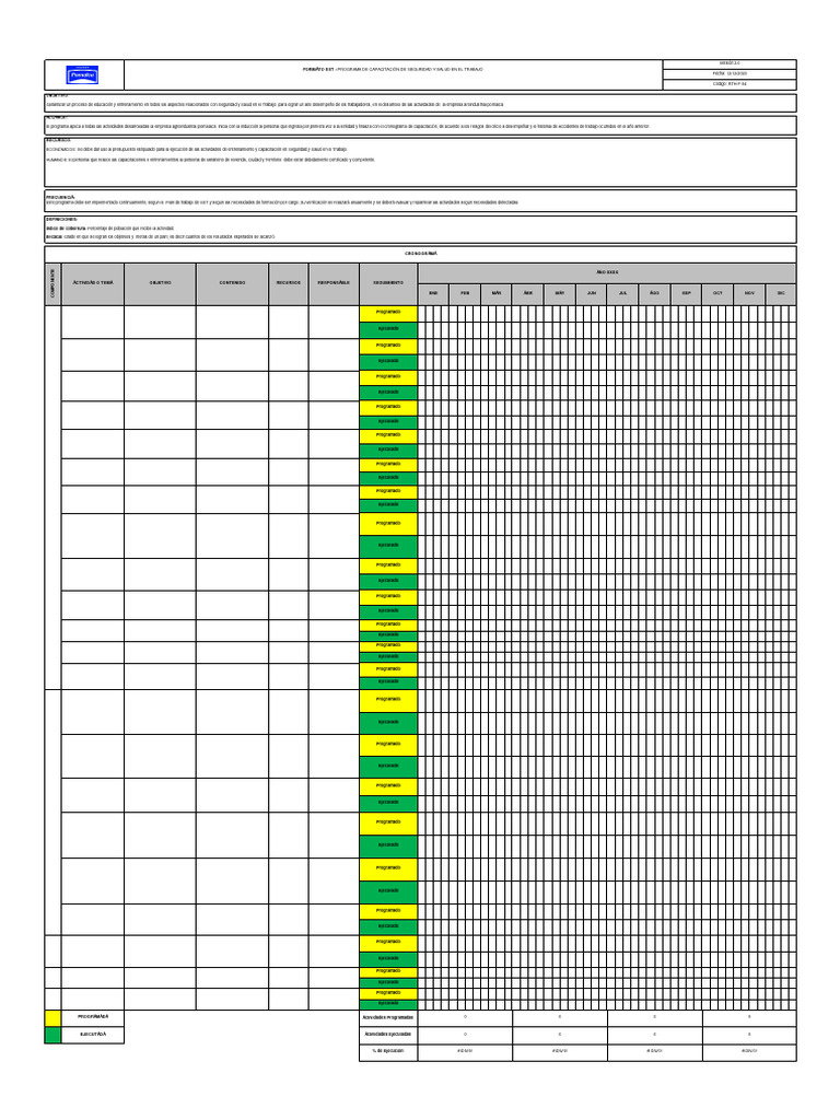 GTH-F-54 Formato Sst-Programa de Capacitación de Seguridad y Salud en ... GTH-F-54 Formato Sst-Programa de Capacitación de Seguridad y Salud en ...