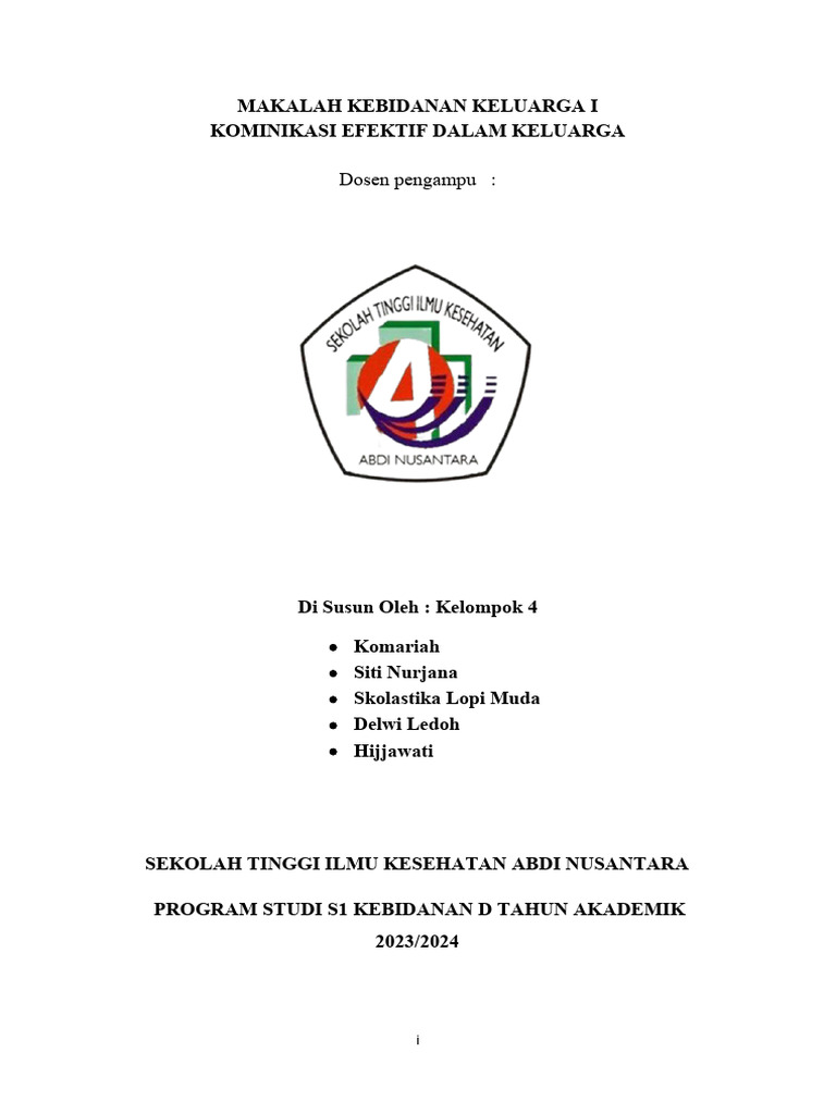 Makalah Komunikasi Efektif Dalam Keluarga Kel 4 (Docx | PDF