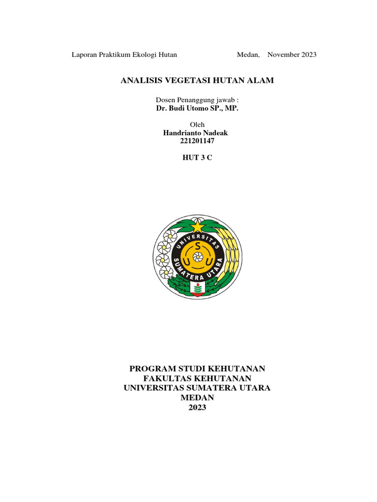 Analisis Vegetasi Hutan Handrianto Nadeak | PDF | Sains & Matematika ...