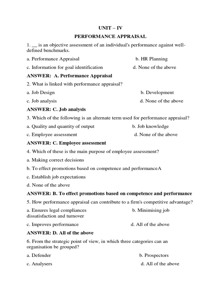Unit - Iv | PDF | Performance Appraisal | Organizational Behavior