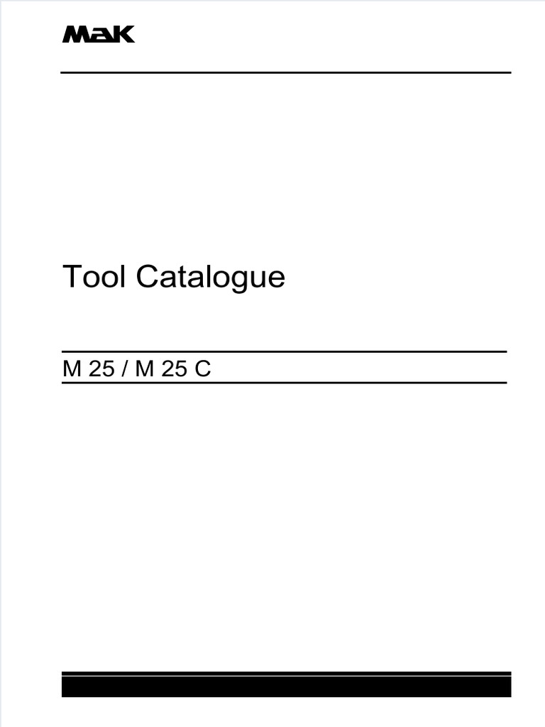 Tool Catalogue-M25, M25C | PDF | Piston | Equipment