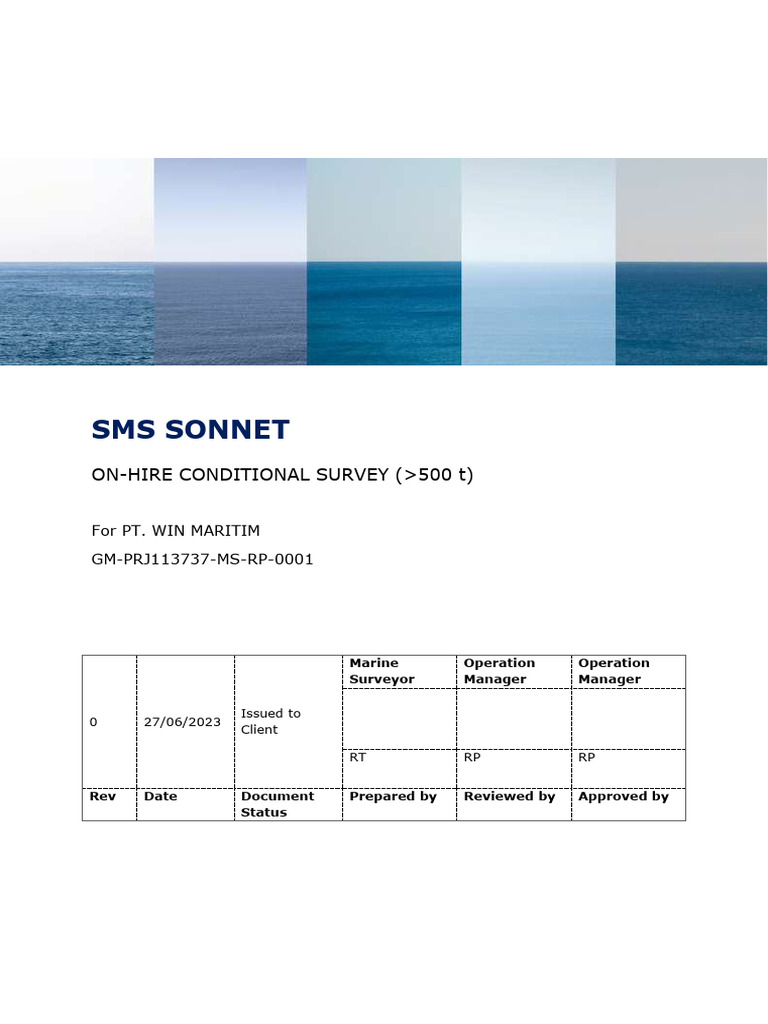 Gm-prj113737-Ms-rp-0001 Sms Sonnet Condition Survey Report | PDF