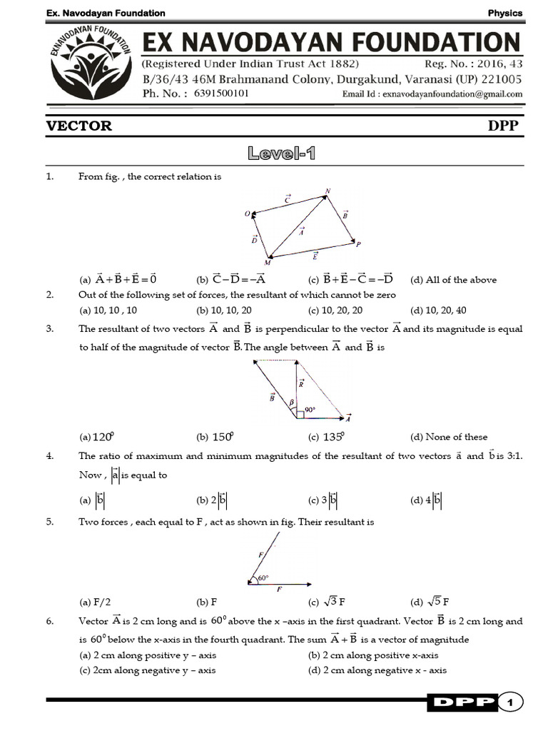 Vector Booklet DPP Sandeep Sir | PDF